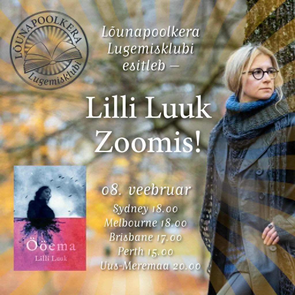 Lõunapoolkera Lugemisklubi – Lilli Luuk Zoomis! - Sydney Eesti Selts